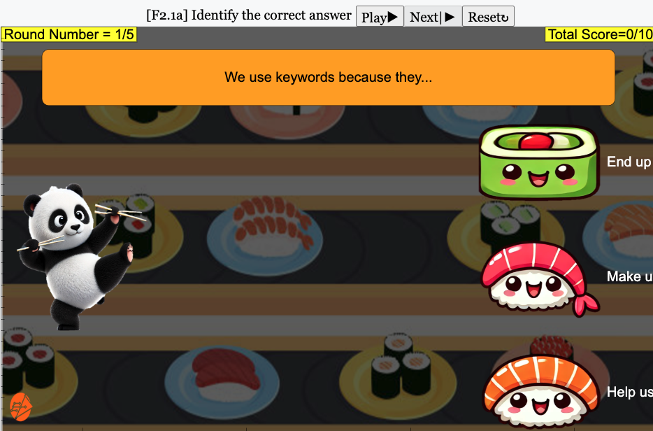 Project 2: webEJS workshop Game for F21 Searching Engine and Keywords ...