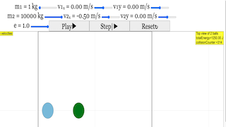 𝜋 pi-collision problem simulator html5 JavaScript applet - Open ...