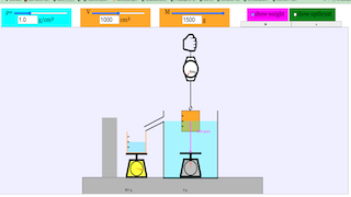 Archimedes weight of cube JavaScript Simulation Applet HTML 5 - Open Educational Resources ...